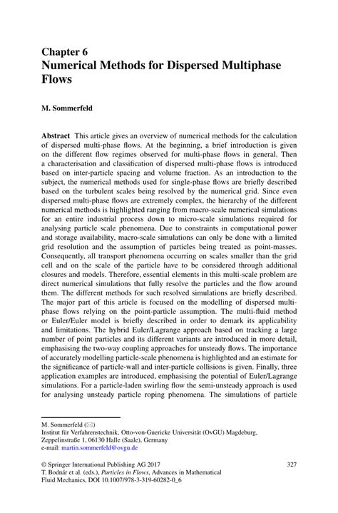 PDF Numerical Methods For Dispersed Multiphase Flows