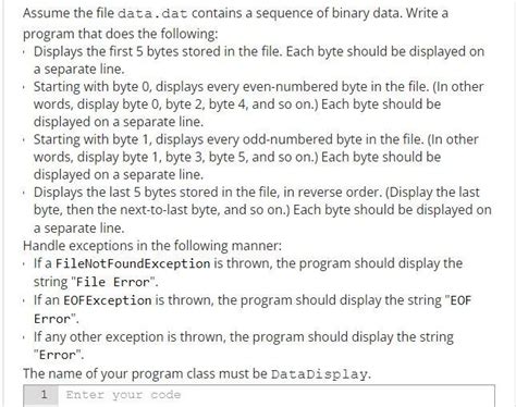 Solved Assume The File Data Dat Contains A Sequence Of Chegg Com