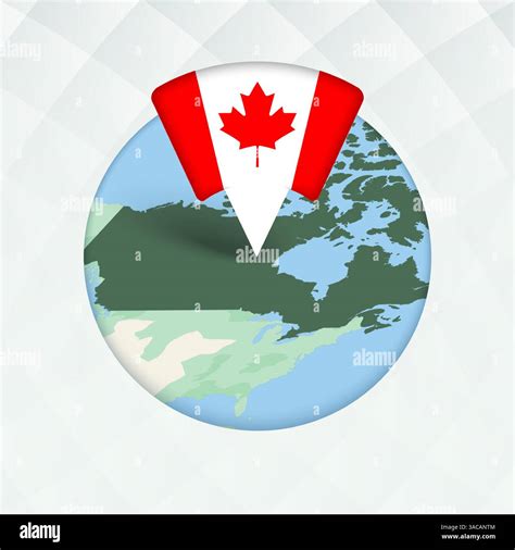 canada map highlighted with flag marker flag pointer on geographic map