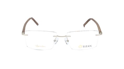 Gold Rectangle Rimless Eyeglasses Titan Ts1034mrc1mbrv At Best Price