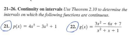 Solved Continuity On Intervals Use Theorem To Chegg