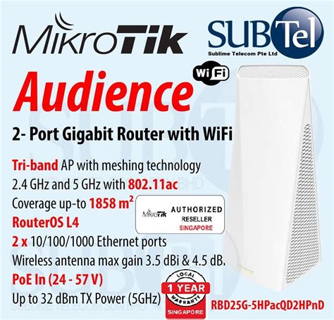 Mikrotik Audience Gigabit Wifi Mesh Router Rbd25g 5hpacqd2hpnd Ap Access Point Singapore