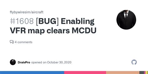 Bug Enabling Vfr Map Clears Mcdu · Issue 1608 · Flybywiresim