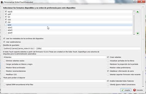 Manual De Instalación Y Uso Del Plugin Kobo Touch Extended Para Calibre