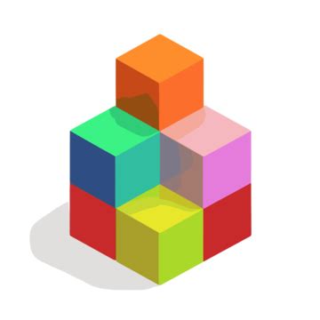 Cube With Multiple Colors Vector A Simplistic Colorful Icon Of Isometric Line On A White