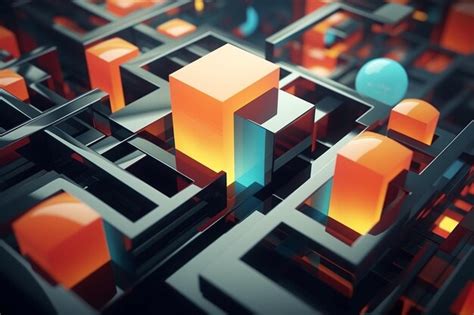 Premium AI Image Geometric Shapes Merging Seamlessly In A Symphony