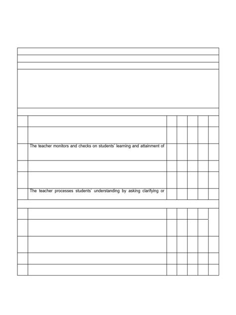 Classroom Observation Form Pdf