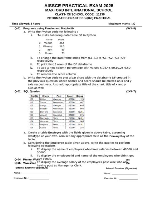 722061180 Aissce 2024 Xii Ip Practical Question Paper Set A Pdf Table Database Computer