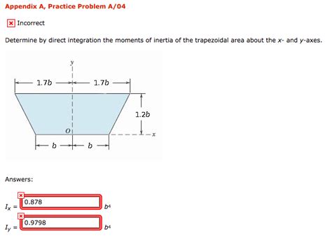 solved appendix a practice problem a 04 x incorrect