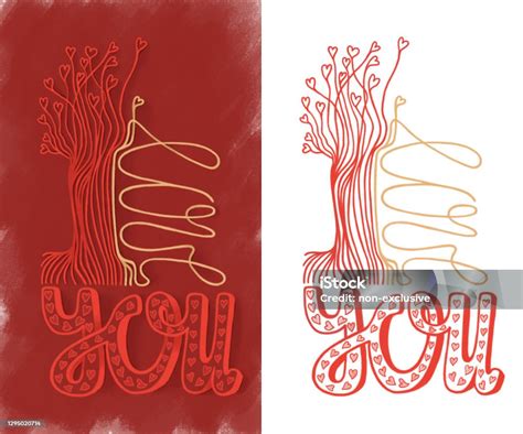 나는 당신을 사랑합니다 휴일 카드 인사말 포스터 발렌타인 배너 결혼식 초대장 편지 문구 빨간색과 흰색 격리 된 배경에 짧은