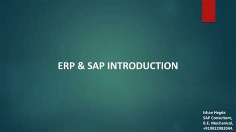 Sap Erp Introduction Pptx