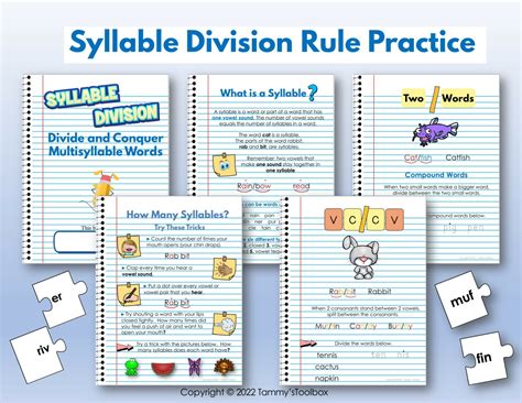 Syllable Division Rules Bundle Print And Digital Resources Made By