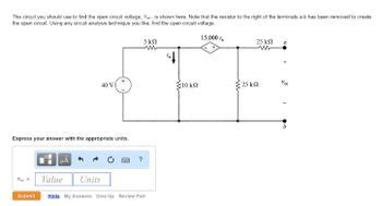 Answered The Circuit You Should Use To Find The Bartleby