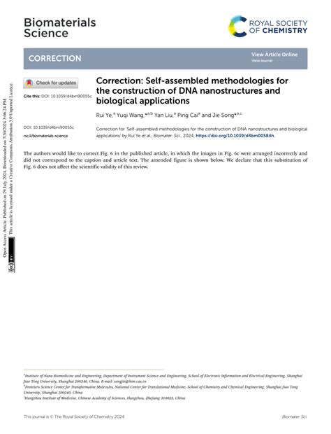Pdf Correction Self Assembled Methodologies For The Construction Of