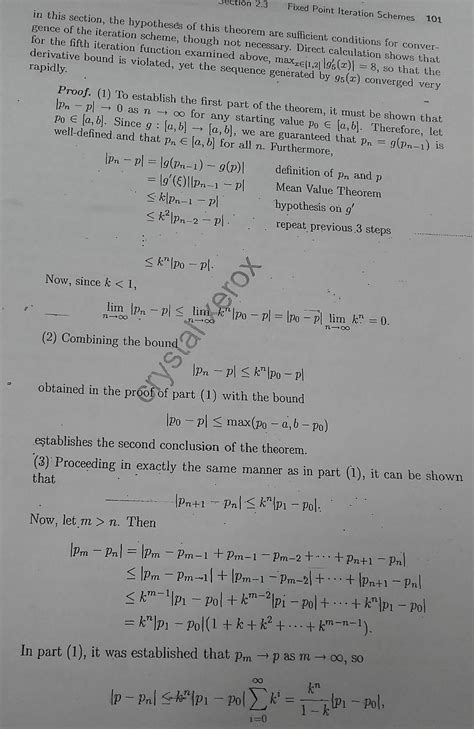 Numerical Methods Proof Check For A Theorem Of Fixed Point Iteration