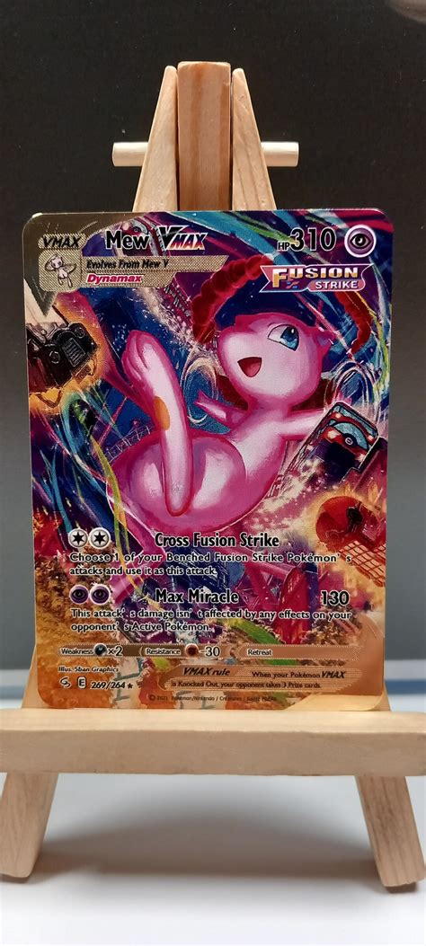 Pokemon Mew Dynamax Vmax Card In Metal Ang Etsy