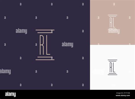 Rl Monogram Initials Design For Law Firm Logo Inspiration Stock Vector