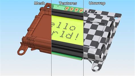 Character Lcd Display Green On 3d Model 19 3ds Blend C4d Fbx