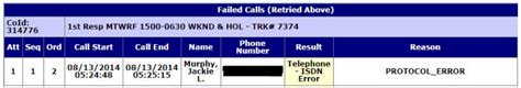 Callout Results—errors Oscar Portal