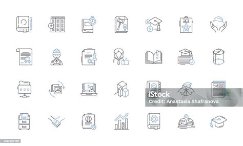 고등 교육 라인 아이콘 컬렉션입니다 대학 대학 디플로마 학위 캠퍼스 학습 교육 벡터 및 선형 그림 장학금 학비 입학 개요 표지판