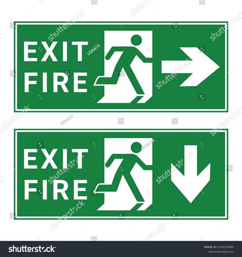 Emergency Exit Door Vector Direction Arrow Stock Vector Royalty Free Shutterstock