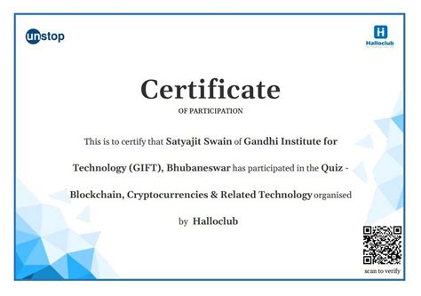Satyajit Swain On Linkedin Thanking Halloclub Certificate Cryptocurrency