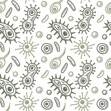 Premium Vector Unicellular Microorganism Seamless Pattern