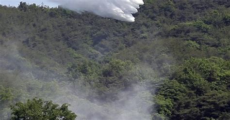 산불 대응훈련 물 뿌리는 헬기