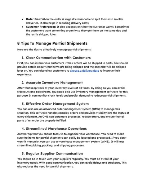 Top 8 Tips For Managing Partial Shipments Effectivelypdf