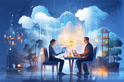 web developer collaborating with two team members illustration stock