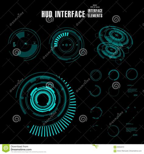 Futuristic Virtual Graphic Touch User Interface Hud Stock Vector Illustration Of Circle