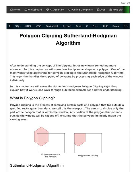Sutherland Hodgman Algorithm Pdf Computer Programming Computing