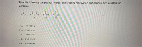 Solved Rank The Following Compounds In Order Of Increasing