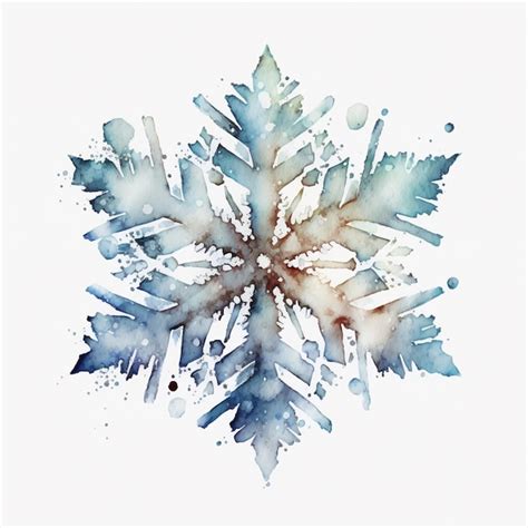 Premium Ai Image There Is A Snowflake Made Of Watercolors On A White Background Generative Ai
