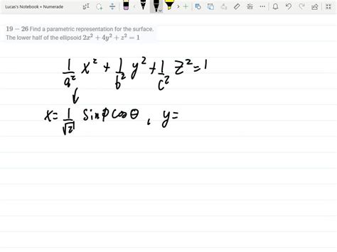 Solved 19 26 Find A Parametric Representation For The Surface The