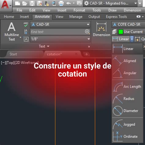 Construire Un Style De Cotation Formations Cad Sr