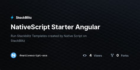 Nativescript Starter Angular Stackblitz