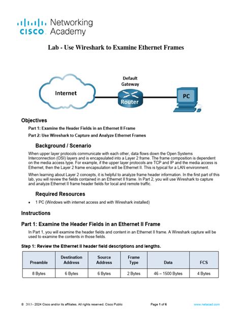 Lab 4 Use Wireshark To Examine Ethernet Frames Pdf Computer