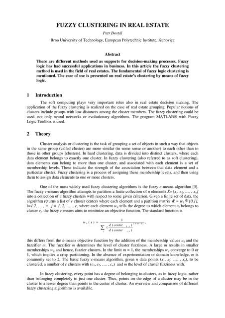 fuzzy c means realestate application pdf