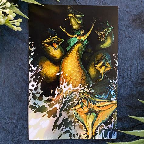 Scylla Art Print Sea Monster Greek Mythology Illustration Etsy