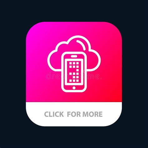 Cloud Computing Mobile Cell Mobile App Button Android And Ios Line