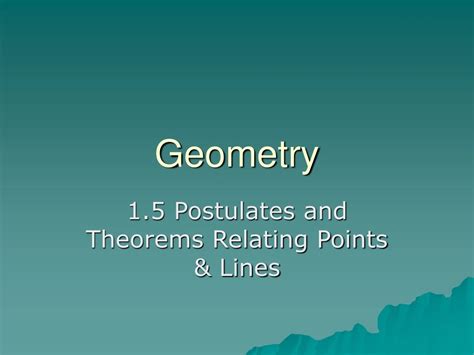 PPT Geometry Postulates And Theorems For Points Lines PowerPoint Presentation ID