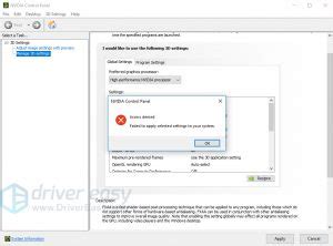 Solved NVIDIA Control Panel Access Denied Driver Easy
