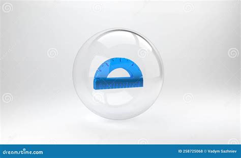 Blue Protractor Grid For Measuring Degrees Icon Isolated On Grey Background Tilt Angle Meter