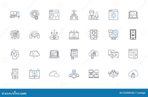 Hi Tech Tools Line Icons Collection Robotics Augmented Reality Artificial Intelligence Drs