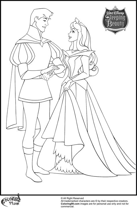Princess Aurora And Prince Philip Coloring Pages