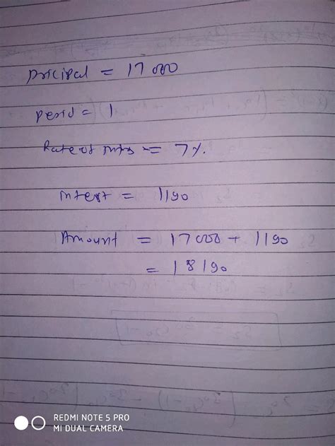 Let Us Remember The Principal Period Rate Of Interest Intere From The Sums Given Below The