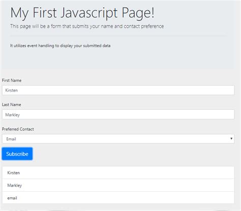 Solved Create A Webpage Form That Accepts A First Name Last Chegg