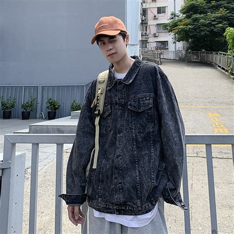 Autumn Ins Retro Denim Tooling Jacket Male Korean Grandado