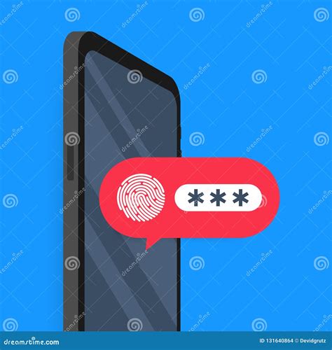 Mobile Phone Unlocked Notification Button And Password Field Vector